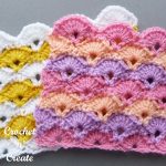 Crochet Staggered Shells-Vstitch - Free Tutorial on Crochet 'n' Create