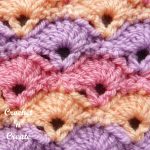 Crochet Staggered Shells-Vstitch - Free Tutorial on Crochet 'n' Create