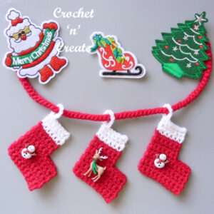 Santa Boot Crochet Bunting Free Pattern on Crochet 'n' Create