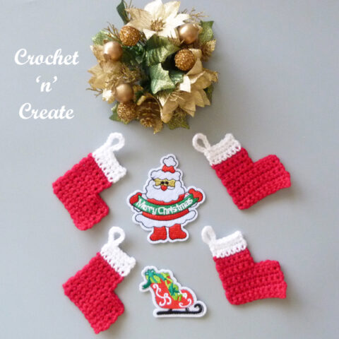Santa Boot Crochet Bunting Free Pattern on Crochet 'n' Create