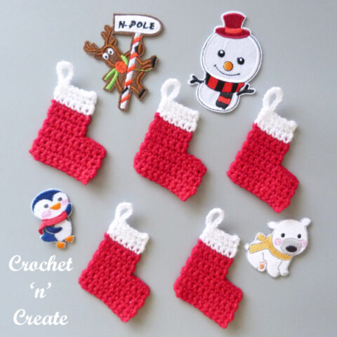 Santa Boot Crochet Bunting Free Pattern on Crochet 'n' Create