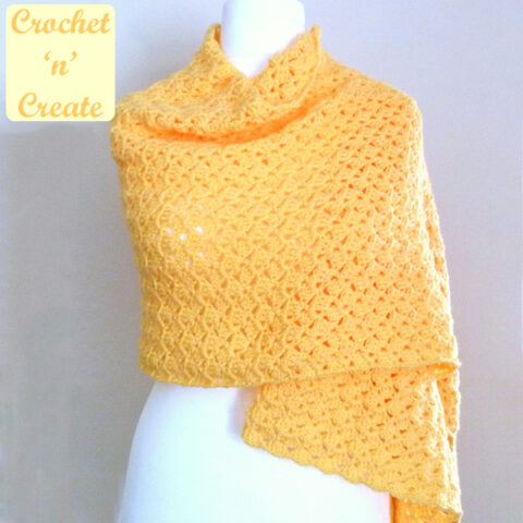 Rectangle Ladies Crochet Shawl Free Pattern on Crochet 'n' Create