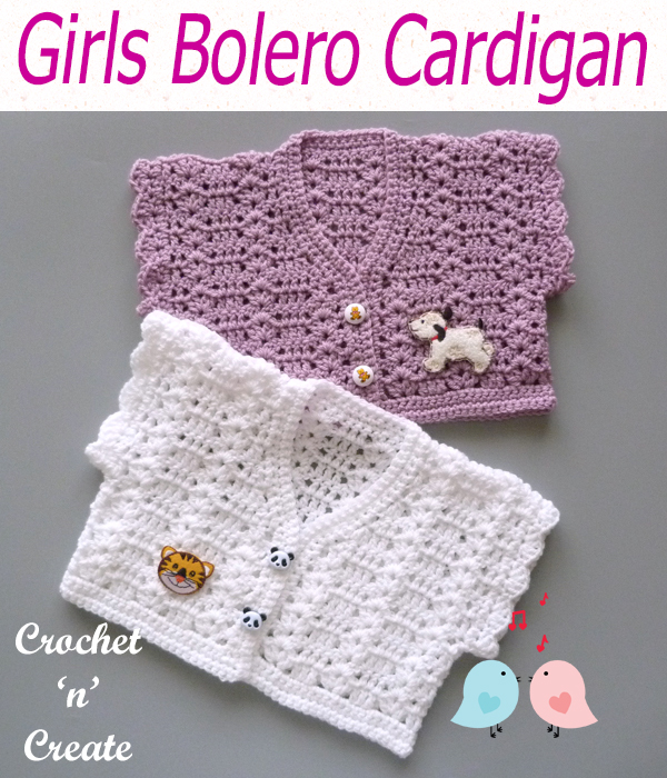 485-girls bolero cardigan - Crochet 'n' Create