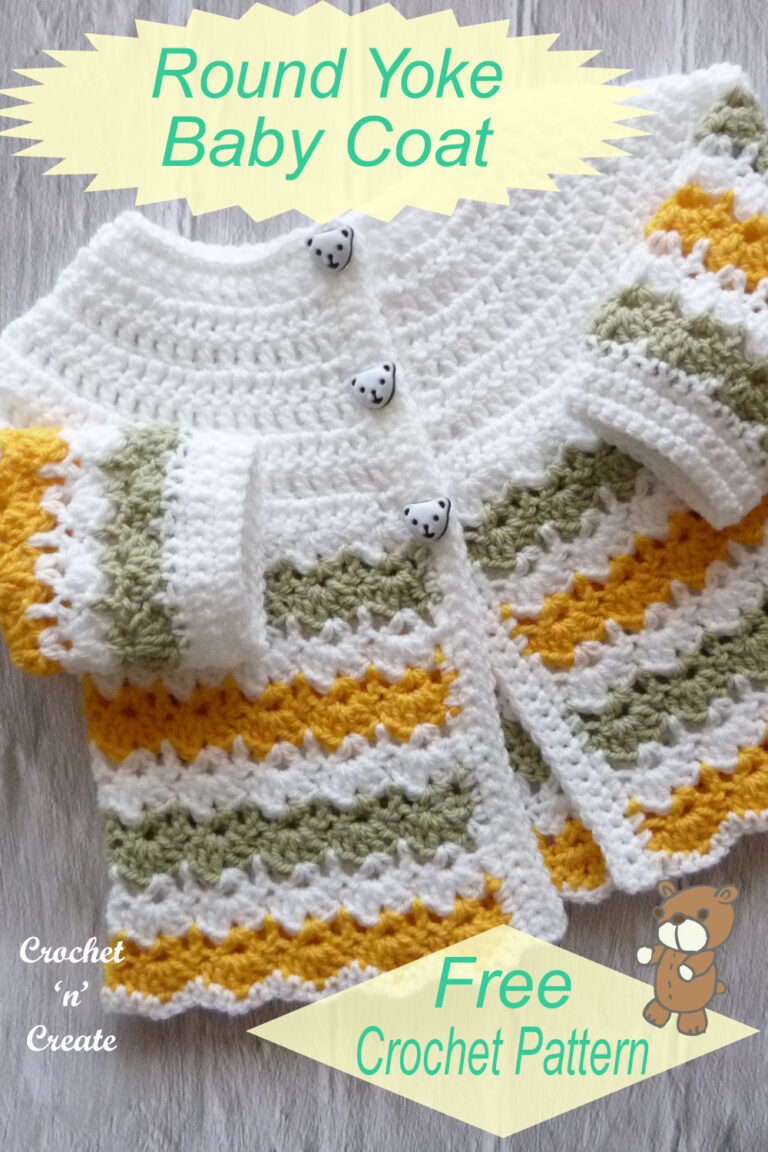 Round Yoke Baby Coat Free Crochet Pattern on Crochet 'n' Create