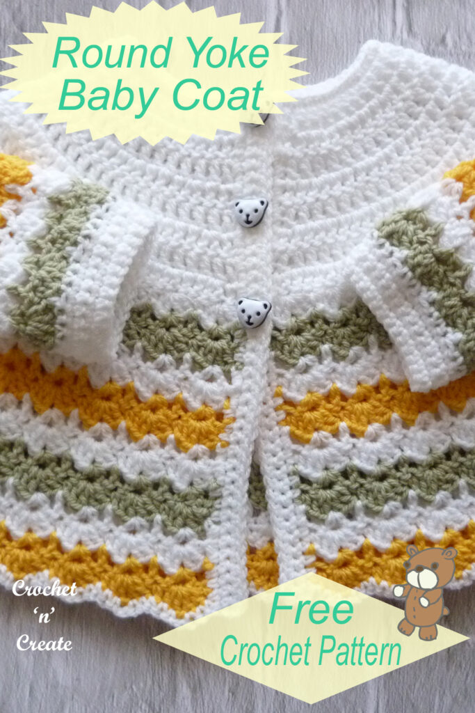 Round Yoke Baby Coat Free Crochet Pattern on Crochet 'n' Create