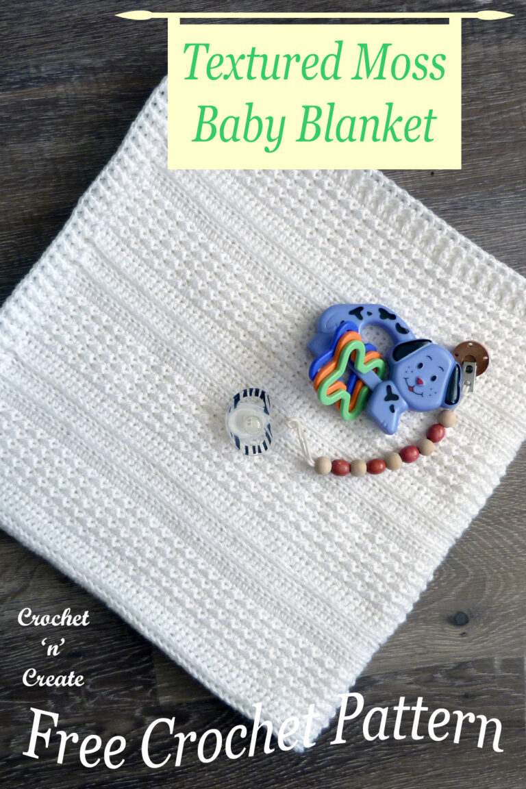 Textured Moss Baby Blanket Free Crochet Pattern on Crochet 'n' Create