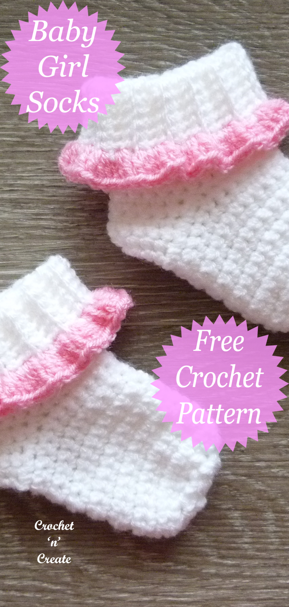 Free Crochet Baby Girls Socks Easy Pattern on Crochet 'n' Create