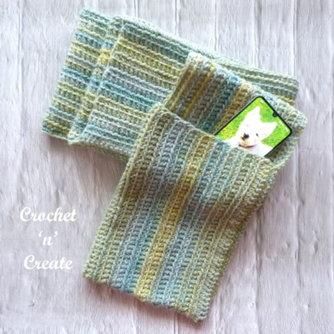 Crochet Easy Pocket Scarf Free Pattern on Crochet 'n' Create