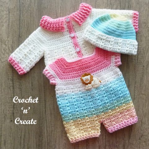 Crochet Puff Baby Outfit Free Pattern on Crochet 'n' Create