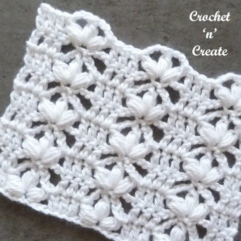 Crochet Lotus Stitch Tutorial Free Instructions on Crochet 'n' Create