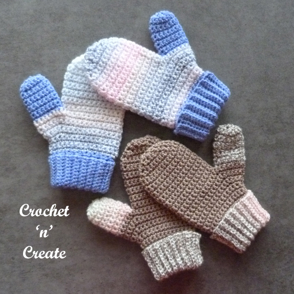 Crochet Rib Cuff Mittens - Crochet 'n' Create