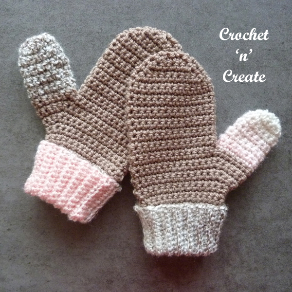 Crochet Rib Cuff Mittens - Crochet 'n' Create