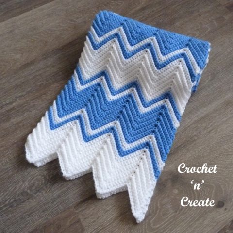 Ripple Baby Stroller Blanket Free Crochet Pattern on Crochet 'n' Create
