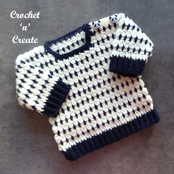 Cluster Block Baby Sweater Free Crochet Pattern on Crochet 'n' Create
