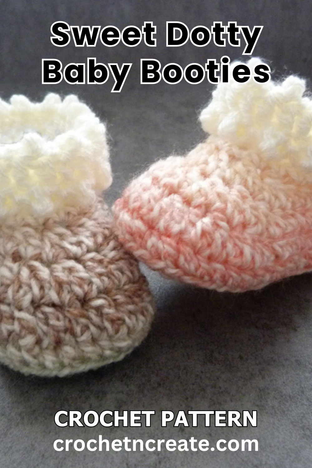 Sweet Dotty Baby Booties Free Crochet Pattern on Crochet 'n' Create