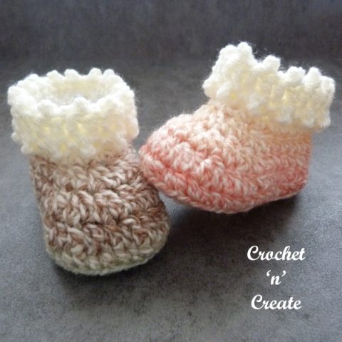 Sweet Dotty Baby Booties Free Crochet Pattern on Crochet 'n' Create