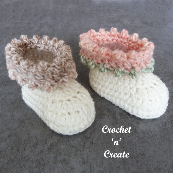 Sweet Dotty Baby Booties Free Crochet Pattern on Crochet 'n' Create