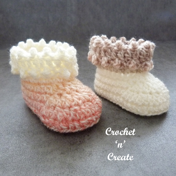 Sweet Dotty Baby Booties Free Crochet Pattern on Crochet 'n' Create