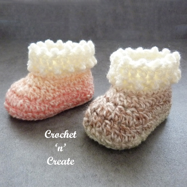 Sweet Dotty Baby Booties Free Crochet Pattern on Crochet 'n' Create